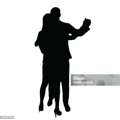 춤추는 부부 양복을 입은 남자와 치마를 입은 여성과 하이힐을 신고 신발 벡터 실루엣 두 젊은이사랑 로맨스 춤 사회 생활 검은색에 대한 스톡 벡터 아트 및 기타 이미지
