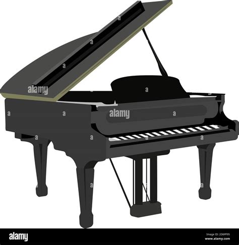 Black Piano Illustration Vector On White Background Stock Vector