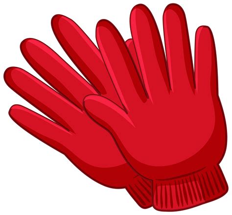 Guantes Rojos En Estilo De Dibujos Animados Aislado Sobre Fondo Blanco