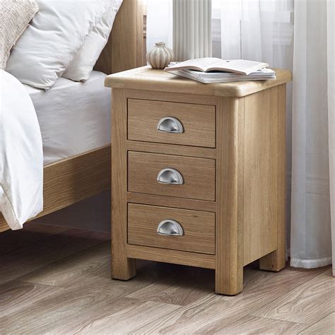 Julian Bowen Memphis 3 Drawer Limed Oak Bedside Table Wilko