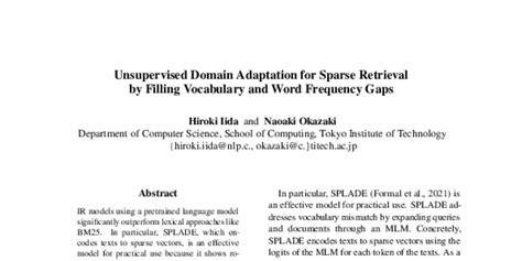 Unsupervised Domain Adaptation For Sparse Retrieval By Filling Vocabulary And Word Frequency
