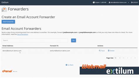Delete Forward Email Webmail • Extilum Knowledgebase