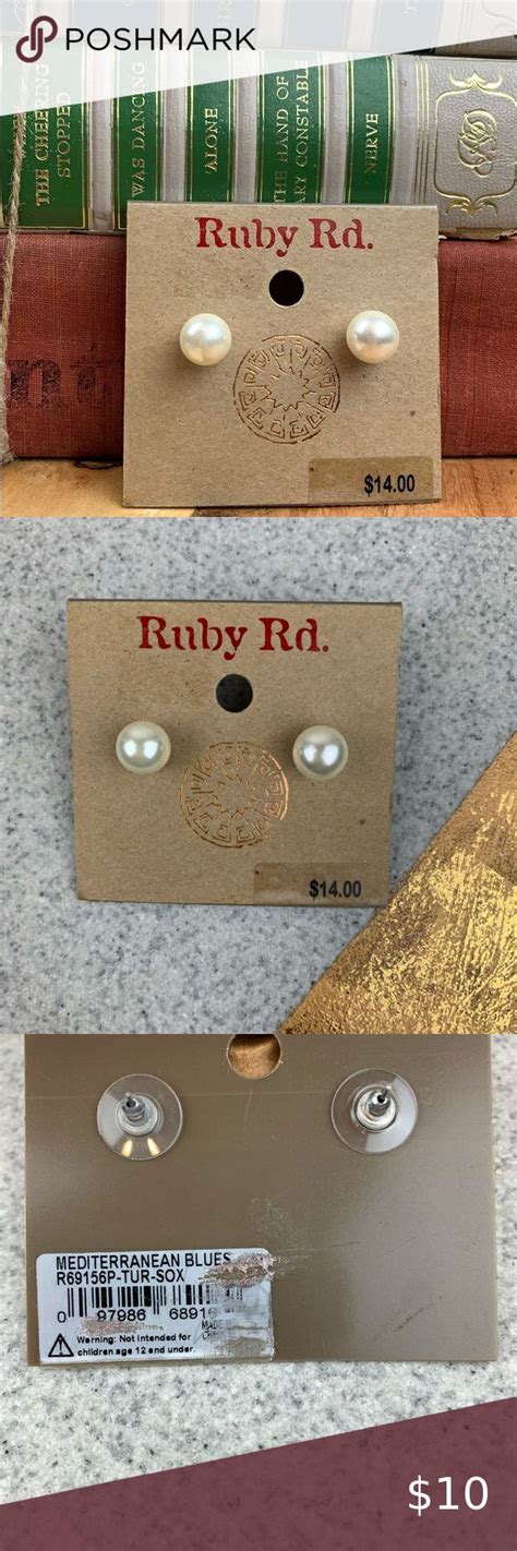Ruby Rd Faux Pearl Studded Earrings
