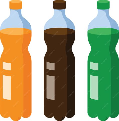 Image Vectorielle De Bouteilles De Soda De Différentes Couleurs Isolées