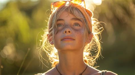 Premium Photo A Young Girl Observes A Solar Eclipse In A Country Park