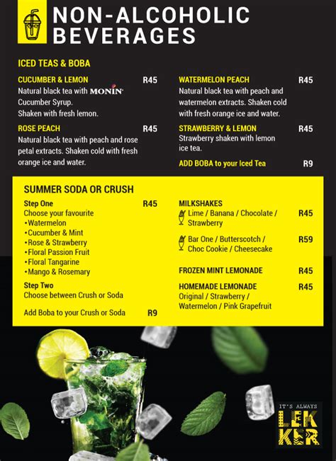 Cocktail And Non Alcoholic Beverage Lekker Kalkbay