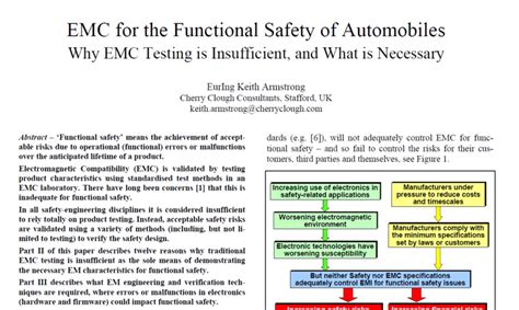 Emc For The Functional Safety Of Automobiles Why Emc Testing Is Insufficient And What Is