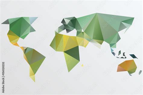 Triangle World Map Vector Illustration Stylize World Map Technology