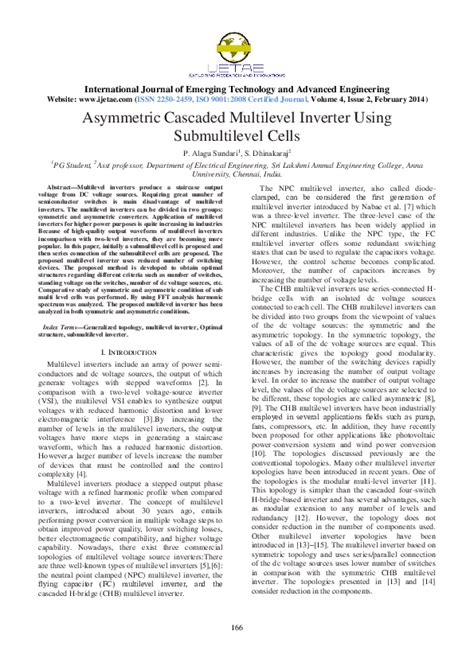 pdf asymmetric cascaded multilevel inverter using submultilevel cells