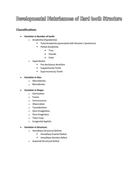 Chapter Oral Diagnosis Dental Abnormalities Classification Variation