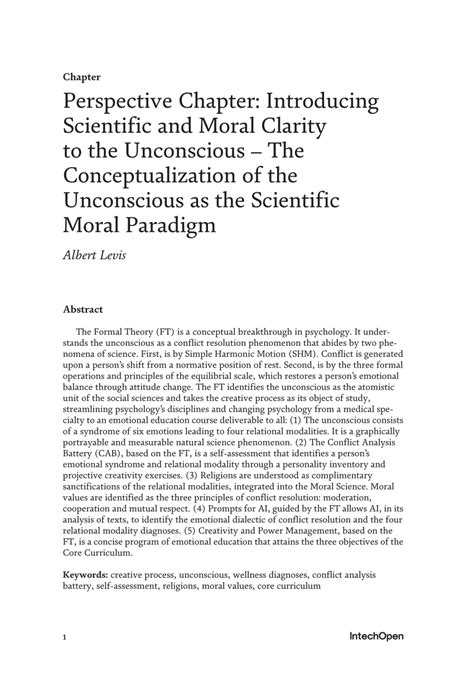 Pdf Perspective Chapter Introducing Scientific And Moral Clarity To