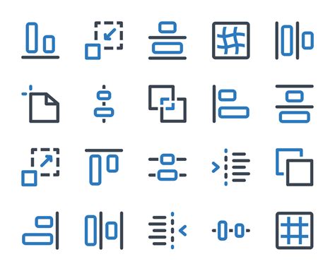 Editing Tools Icon Set Vector Illustration Align Center Vertical