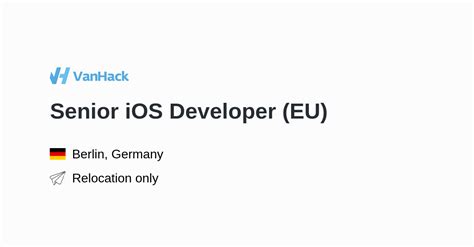 Senior Ios Developer Eu Vanhack