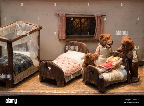 A Miniature Goldilocks And The Three Bears Set On Display At The Miniatura Dolls House And