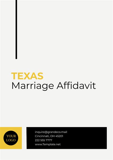 Free Texas Marriage Affidavit Template To Edit Online