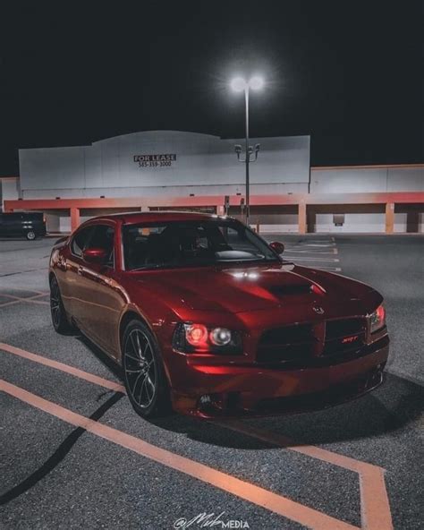 Red Dodge Charger Srt8 At Night 6th Gen Charger Red Dodge Charger