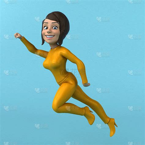 有趣的3d卡通黄色女孩