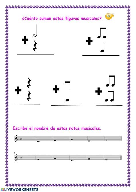 Suma De Figuras Musicales Ficha Interactiva 0c9 Educacion Musical