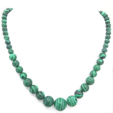 6 14mm Green Synthetic Malachite Stone Round Beads Strand Beaded