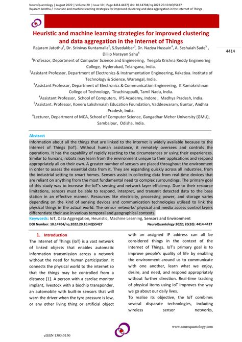 Pdf Heuristic And Machine Learning Strategies For Improved Clustering And Data Aggregation In