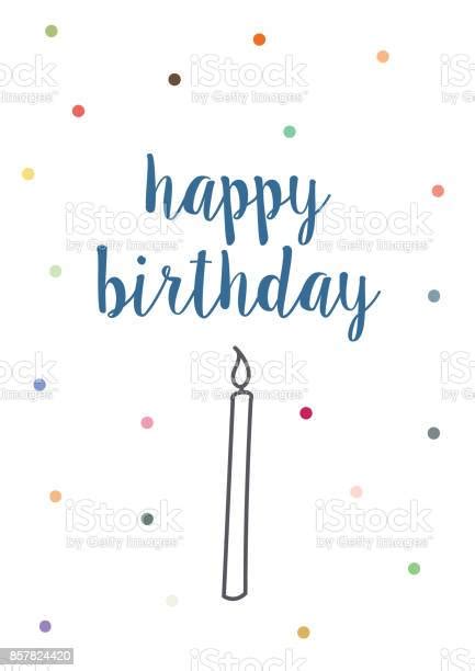 벡터 일러스트 레이 션 흰색 바탕에 생일의 현대 글자를 손으로 타이 포 그래피 디자인입니다 검은색에 대한 스톡 벡터 아트 및 기타 이미지 Istock