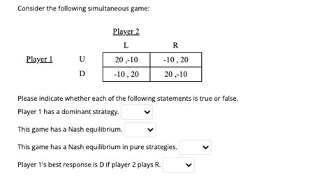 solved consider the following simultaneous game player 2 l