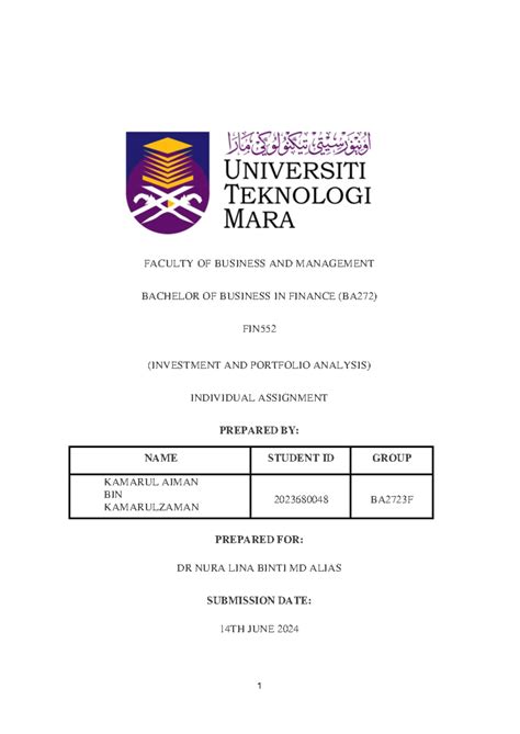 Fin552 Individual Assignment Insights From Investment Game Experience