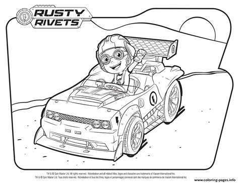 Rusty Rivets Dans La Voiture Coloring Page Printable
