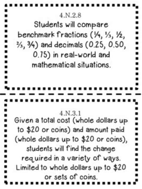 Oklahoma 4th Grade Learning Objective Cards Math Daily Display Posters