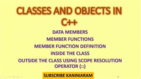 Classes And Objects In C Data Member Member Function Definition