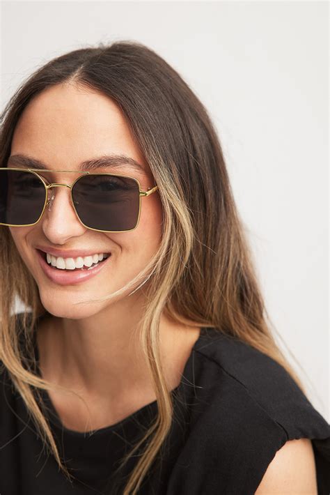 Wide Wire Frame Sunglasses Gold Na Kd