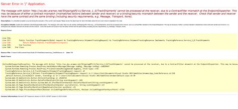 Vb Net Aramex API Yielding Server Error In Application Stack