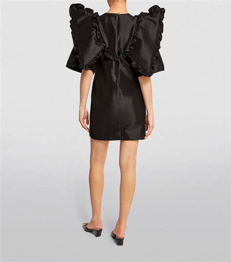 kika vargas silk rich francoise butterfly structured mini dress