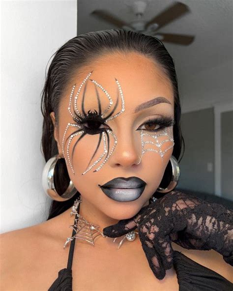 40 Spooky Halloween Makeup Transformation Ideas Glam Spider Spider Web Halloween Makeup