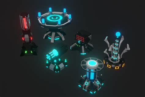 Low Poly Td Sci Fi Towers Cc0 By Loopbox On Newgrounds
