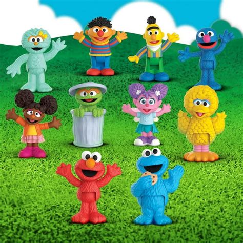 Sesame Street Neighborhood Friends 10 Piece Poseable Figurines Sesame