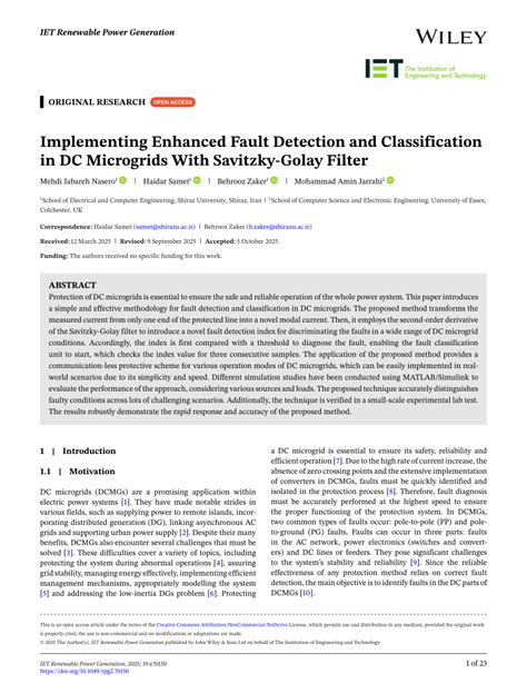 Pdf Implementing Enhanced Fault Detection And Classification In Dc
