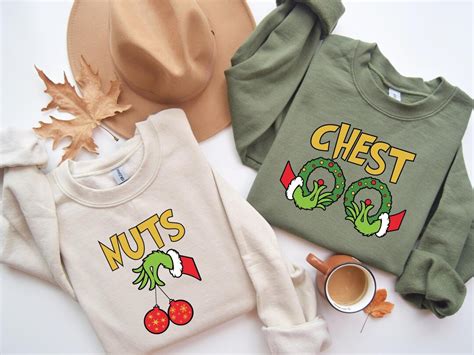 Chest And Nuts Couples Christmas Sweatshirt Funny Christmas Sweater