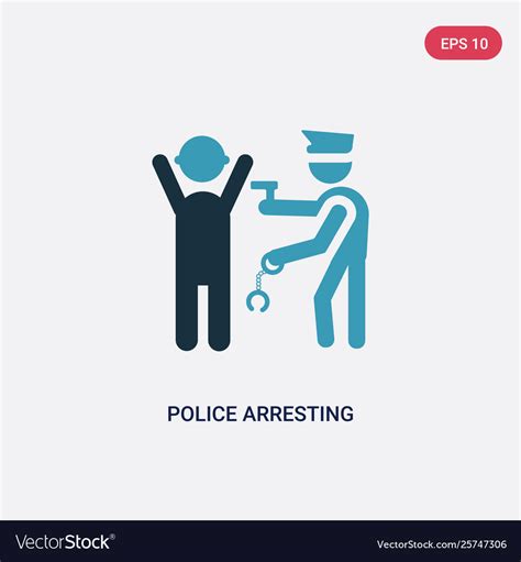 Two Color Police Arresting Man Icon From People Vector Image