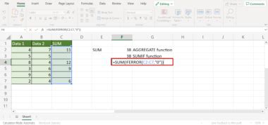 How To Sum A Range With Errors In Excel Sheetaki