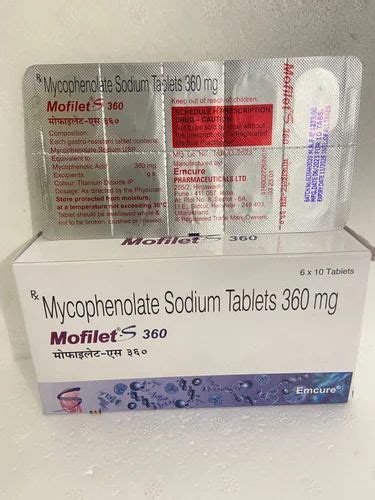 Mycophenolate Sodium Tablets 360mg At Rs 480 Nephrology Tablets In