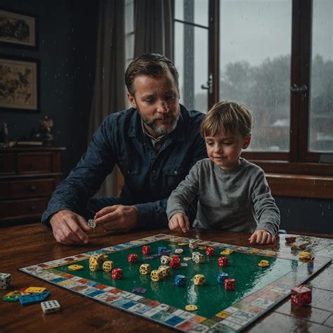 Premium Photo A Man And A Babe Playing A Board Game With A Man Playing A Game