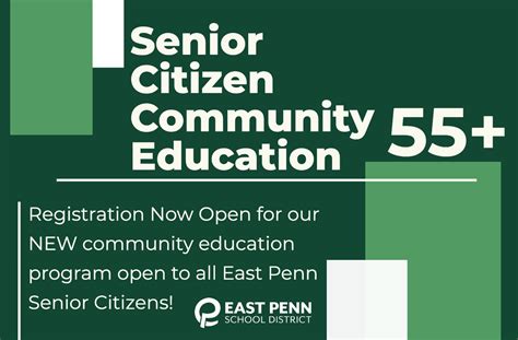 Registration For Fall Senior Citizen Community Education Is NOW Open
