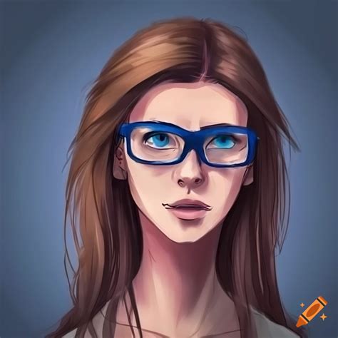 Avatar Of A European Computer Scientist With Long Brown Hair And Blue