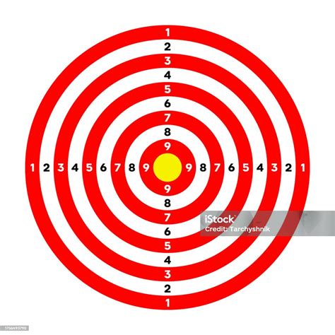 Target Kertas Jarak Tembak Dengan Divisi Tanda Dan Angka Panahan Latihan Menembak Senjata Dan