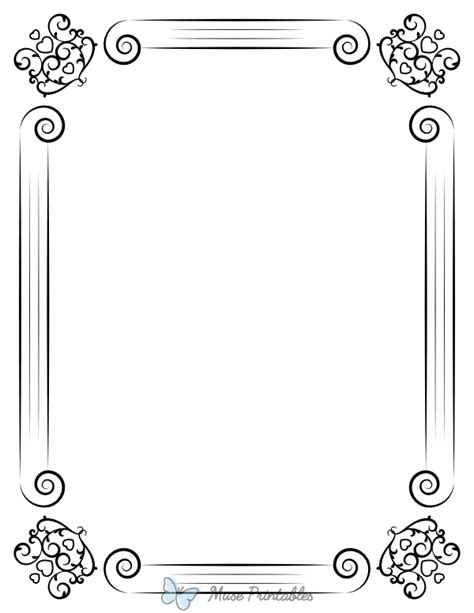 Printable Black Classical Page Border