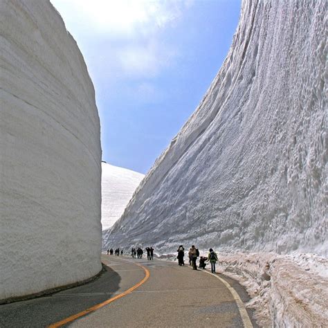 Gigantic Snow Wall Along Tateyama Kurobe Alpine Route Japan Amusing