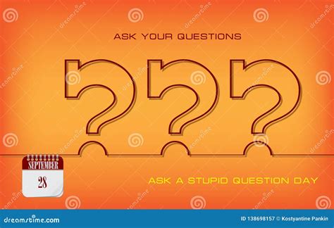 Postcard Ask Stupid Question Day Stock Vector Illustration Of