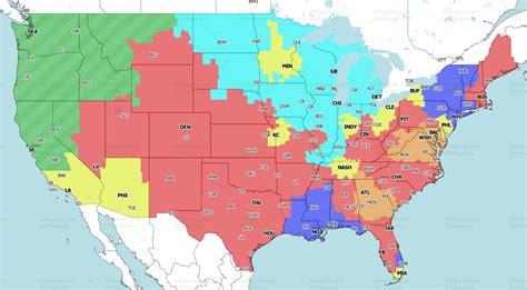 NFL Week Coverage Map TV Schedule For CBS Fox Regional Broadcasts Sporting News