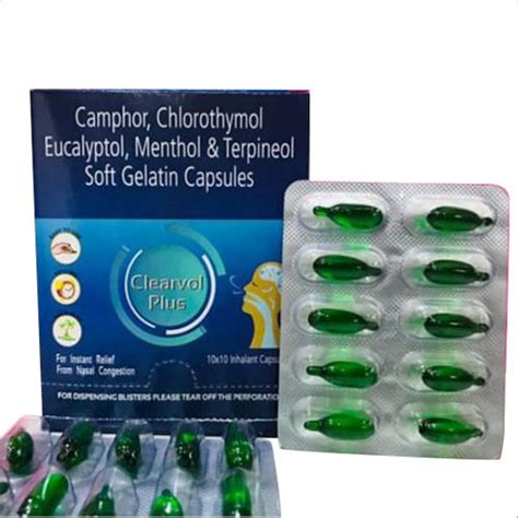 Camphor Chlorothymol Eucalyptol Menthol And Terpineol Soft Gelatin
